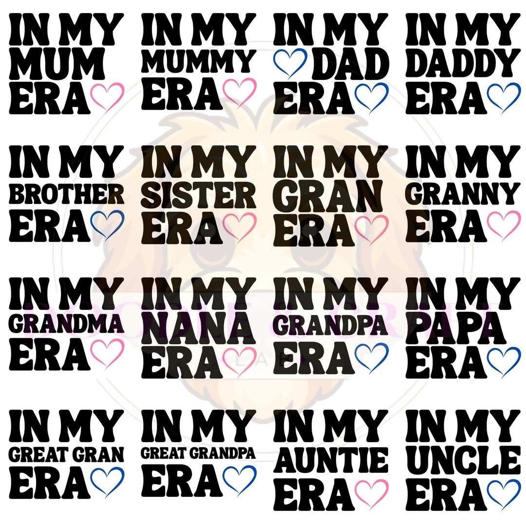 In My Mum Era SVG Bundle – Family Cricut Cut File (digital Download) - Etsy