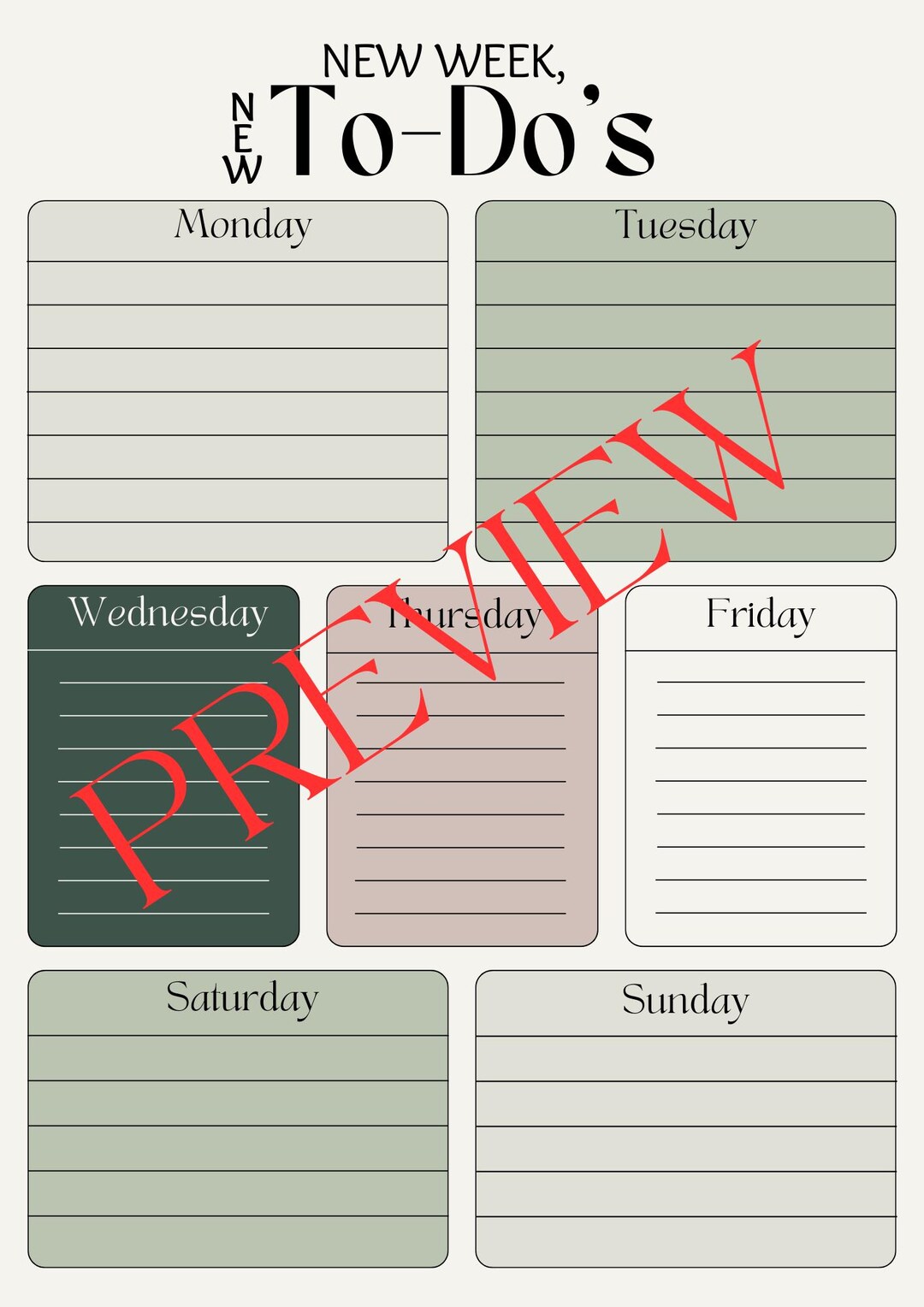 Weekly to Do A4 Printable - Etsy