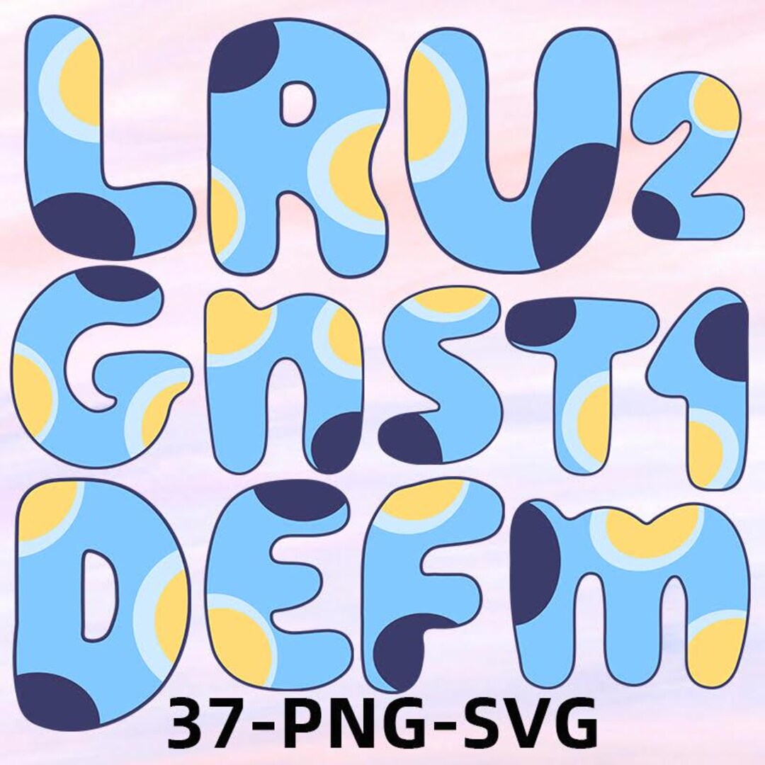 Blue Dog Alphabet PNG Blue Dog Number SVG Collection - Etsy