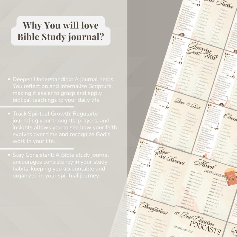 Bible Study Planner and Journal | Christian Faith Planner | Scripture ...