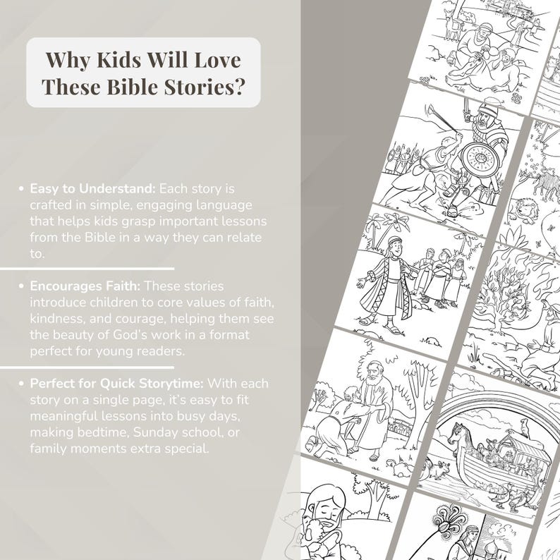 Bible Stories for Kids - Bundle of 25 Inspiring One-page Stories ...