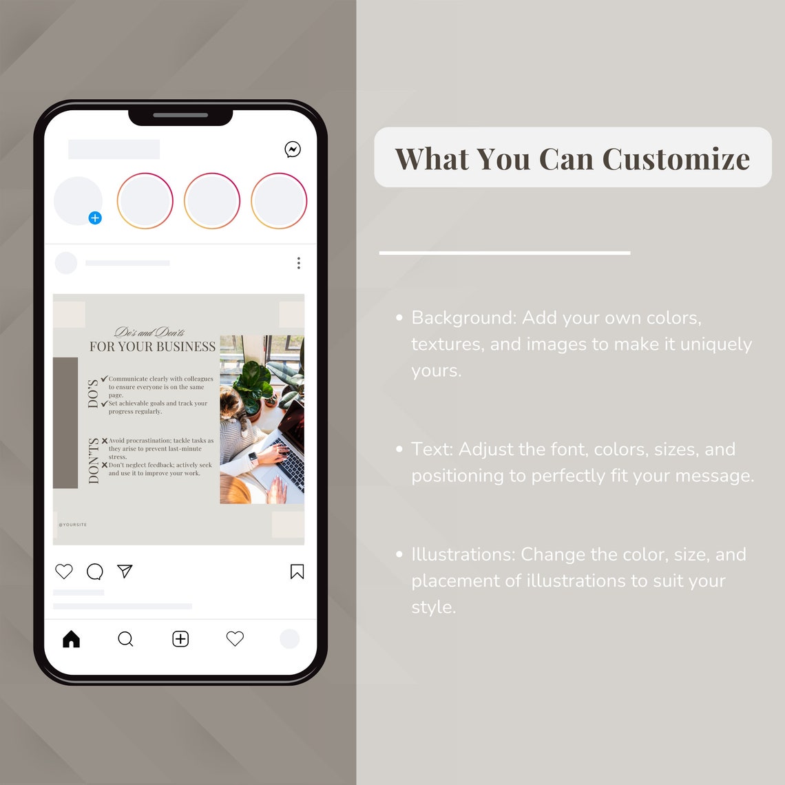 Fully Customizable Canva Instagram Post Templates | 50 Editable Designs ...