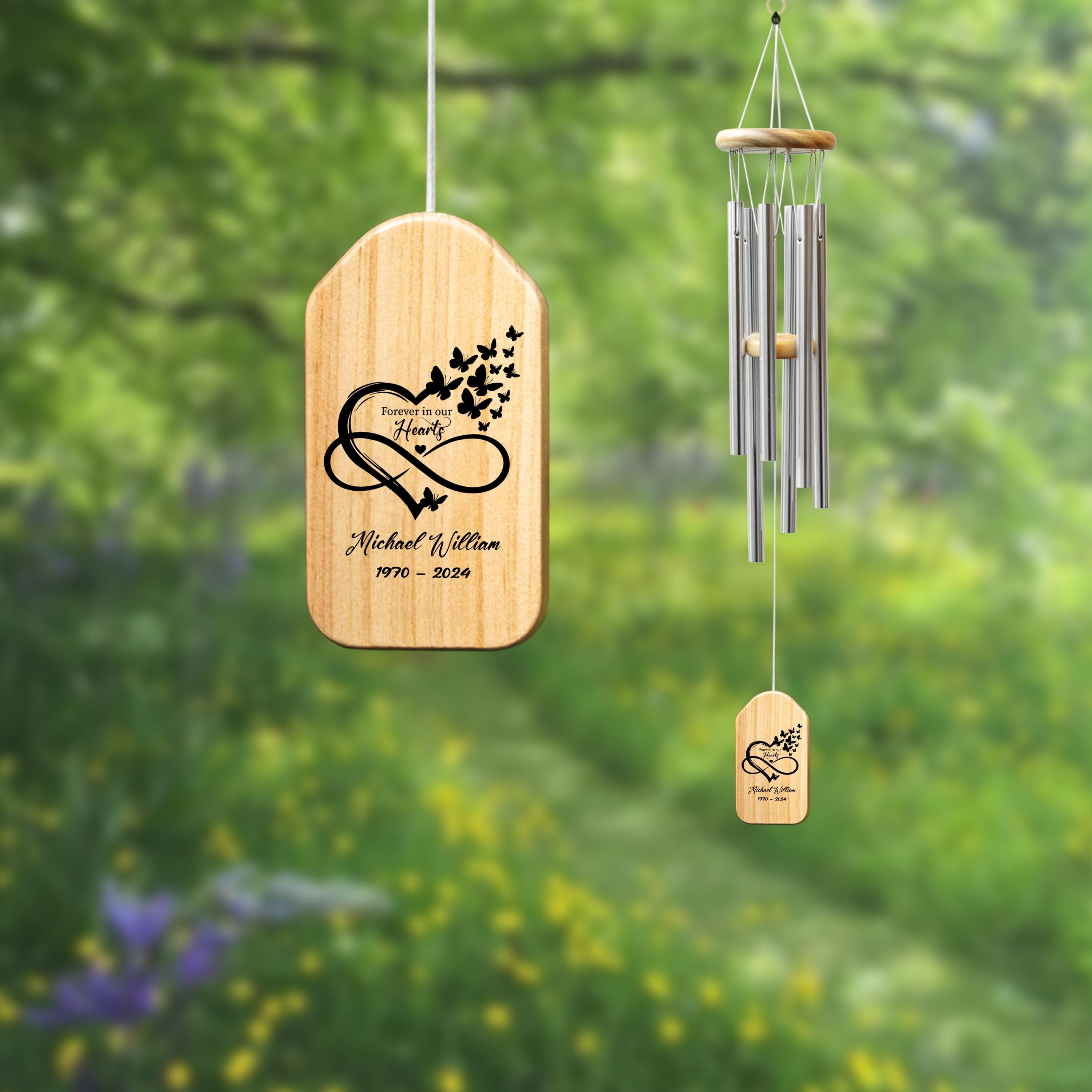 Personalized Memorial Wind Chimes, Forever in Our Hearts, in Loving ...
