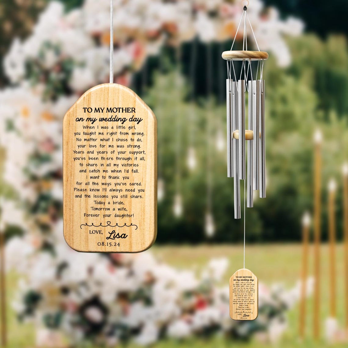 Personalized Mother of the Bride Gift From Daughter Wind Chimes, Gift ...