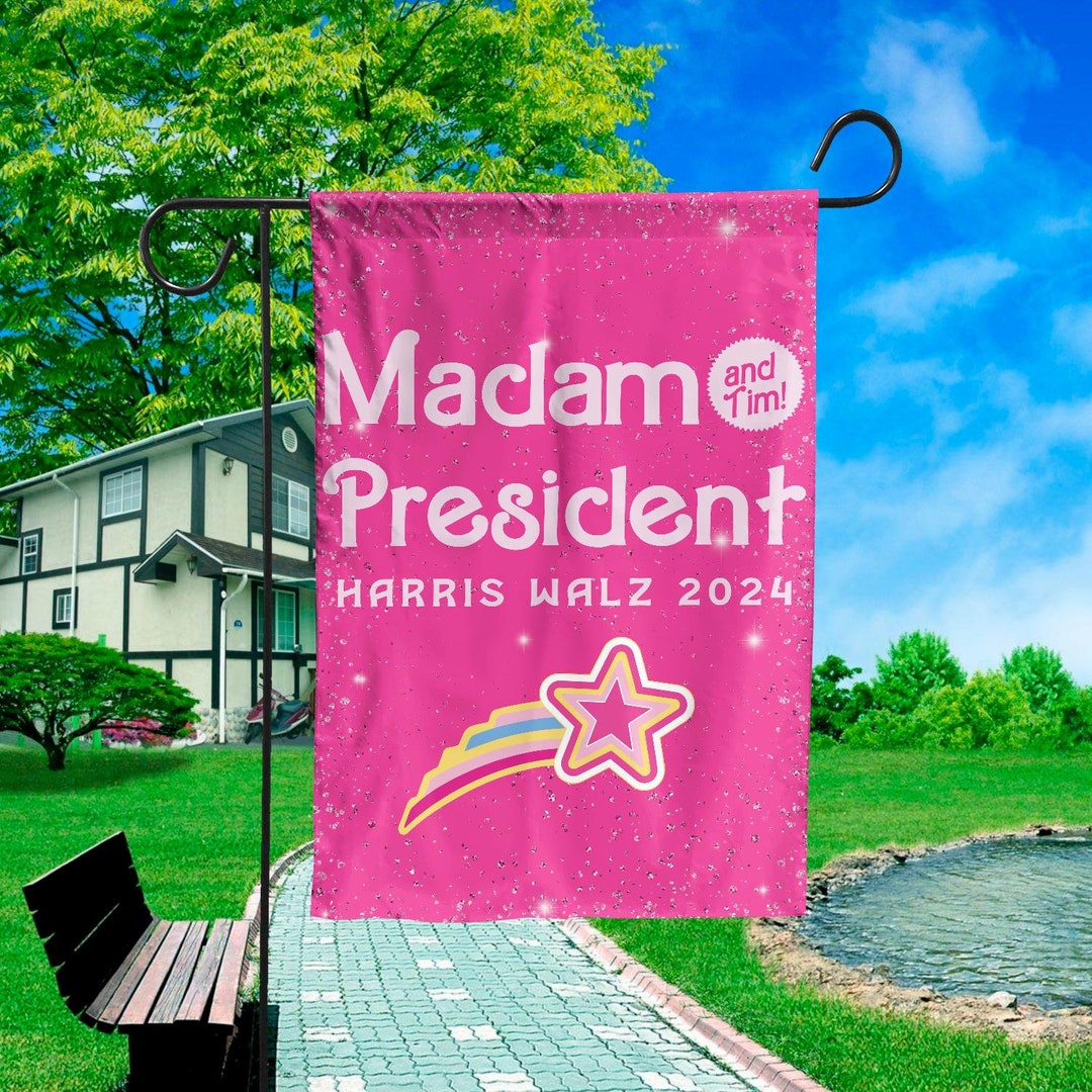 Kamala Harris Flag, Harris Walz 2024 Pink Beautiful Flag, Tim Walz ...