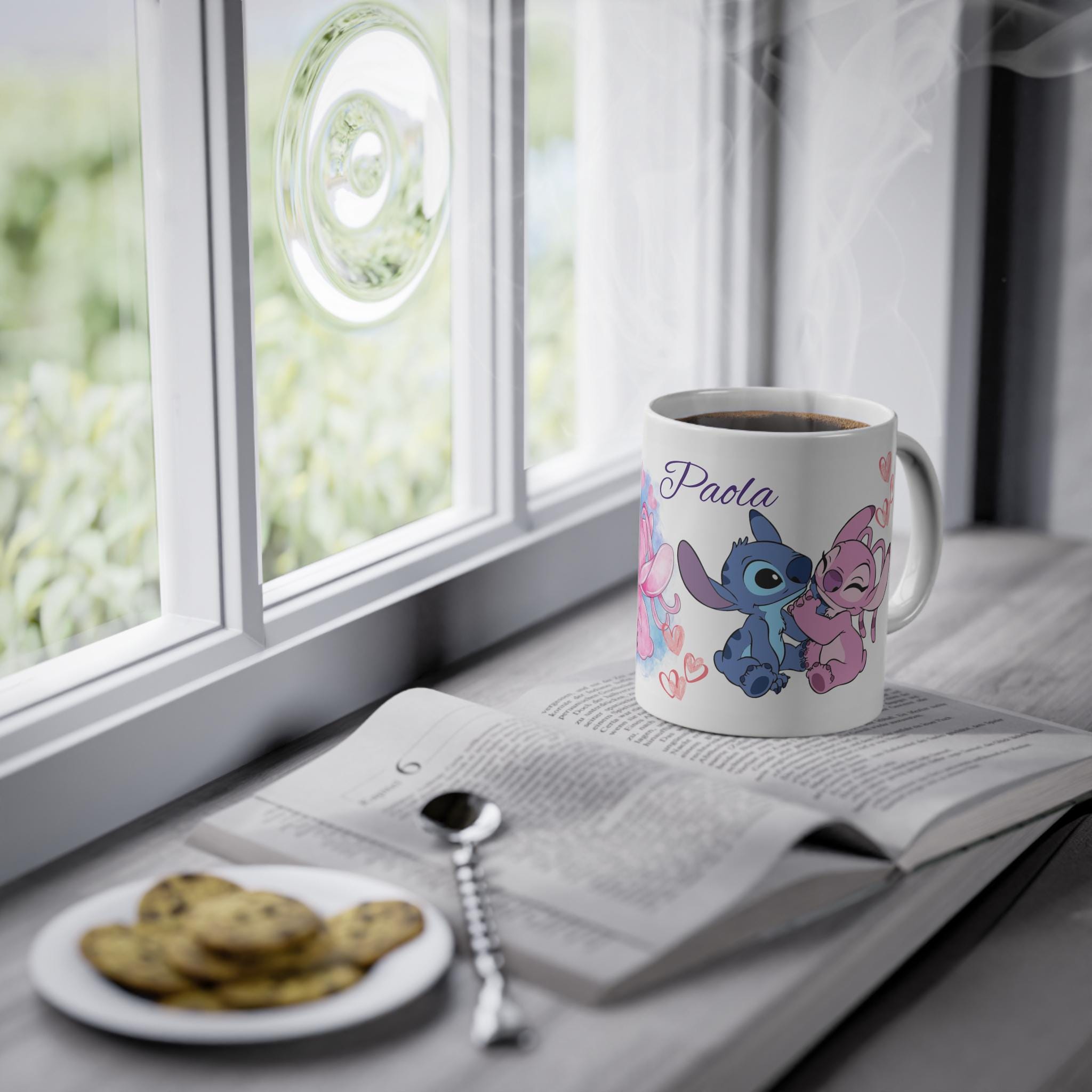Personalized Stitch and Angel Mug, Cute Stitch Coffee Cup, Lilo and ...
