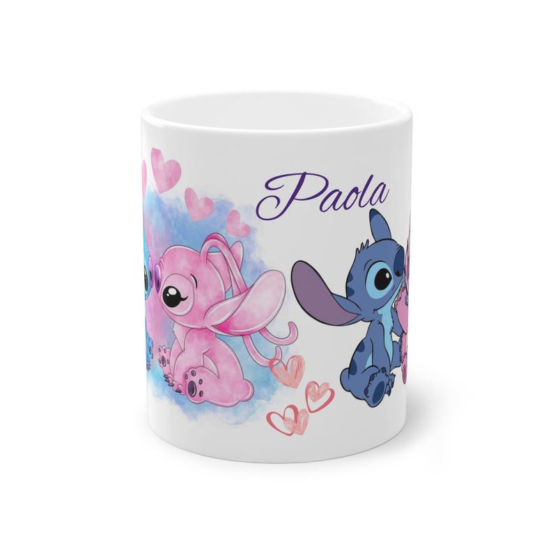 Personalized Stitch and Angel Mug, Cute Stitch Coffee Cup, Lilo and ...