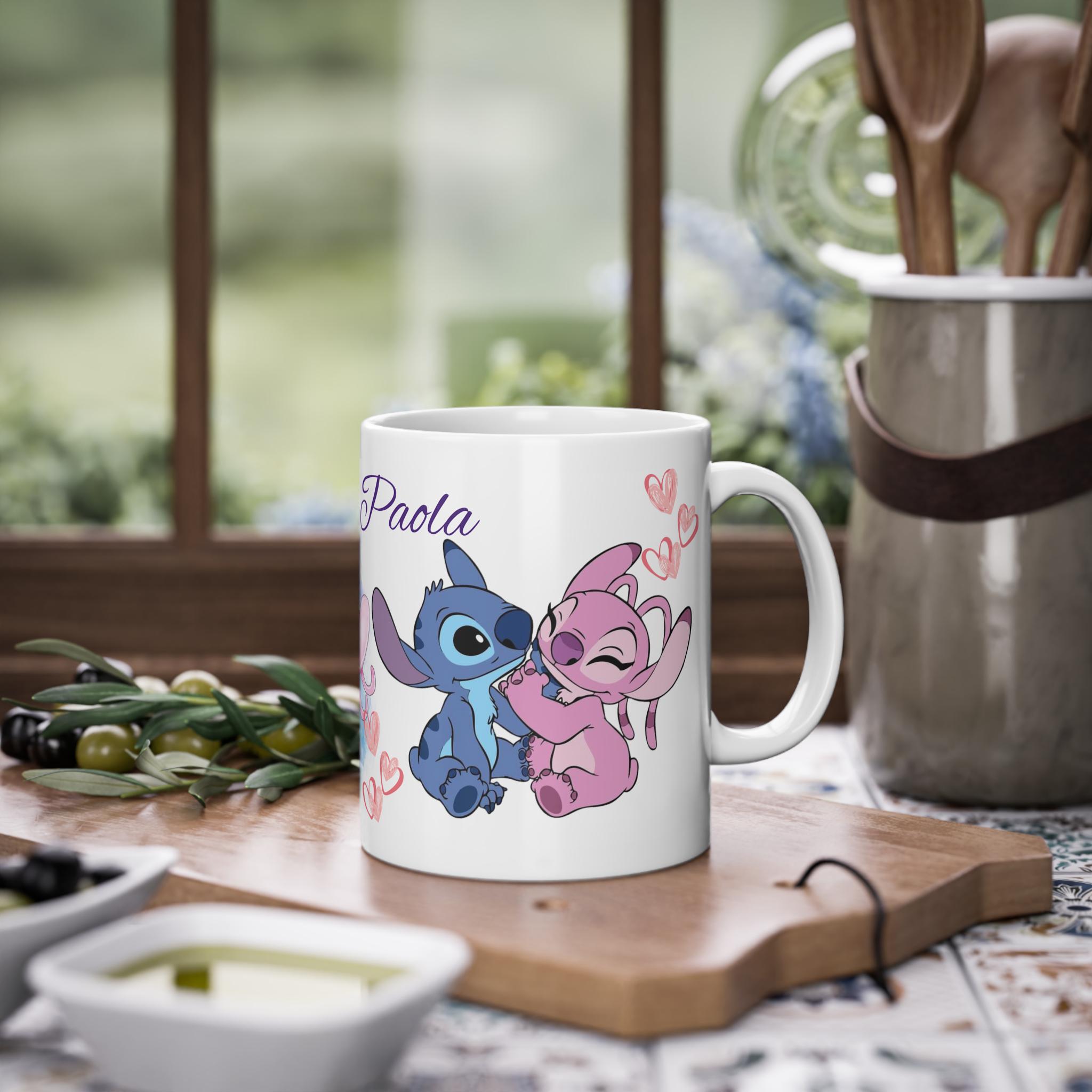 Personalized Stitch and Angel Mug, Cute Stitch Coffee Cup, Lilo and ...