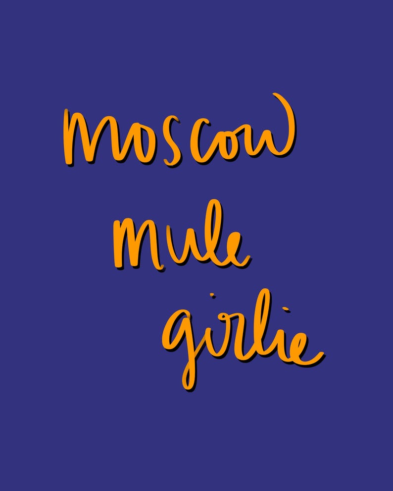 MOSCOW MULE GIRLIE Art Poster Print Digital Download Art for Wall ...