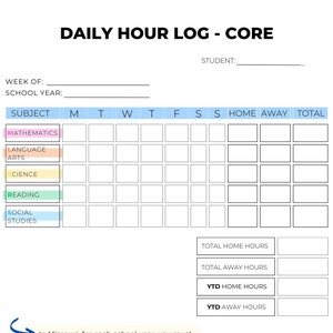 MO Homeschool Hour Log Sheet - Etsy