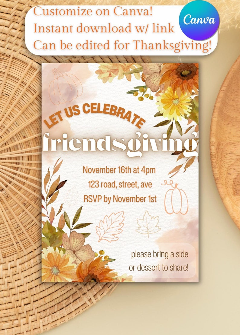 Friendsgiving Invitation - Etsy