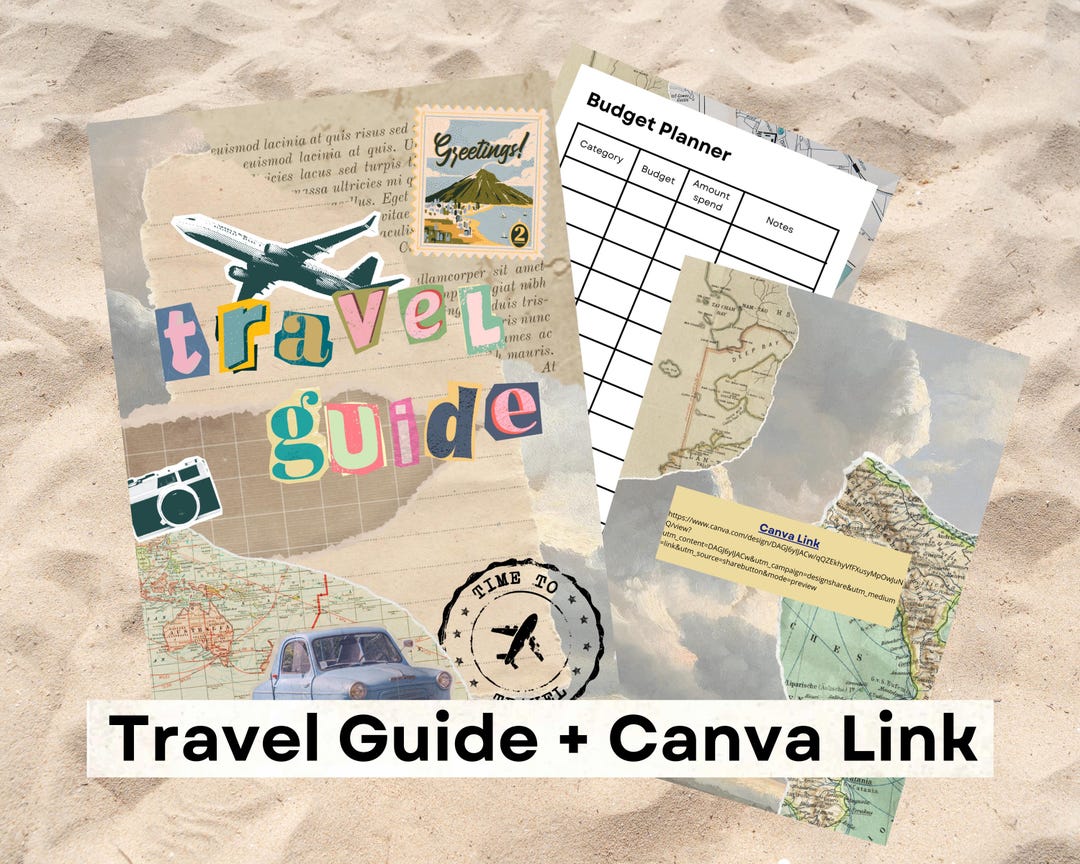 Travel Guide Vacation Planner Simple Travel Planner Summer Vacation ...