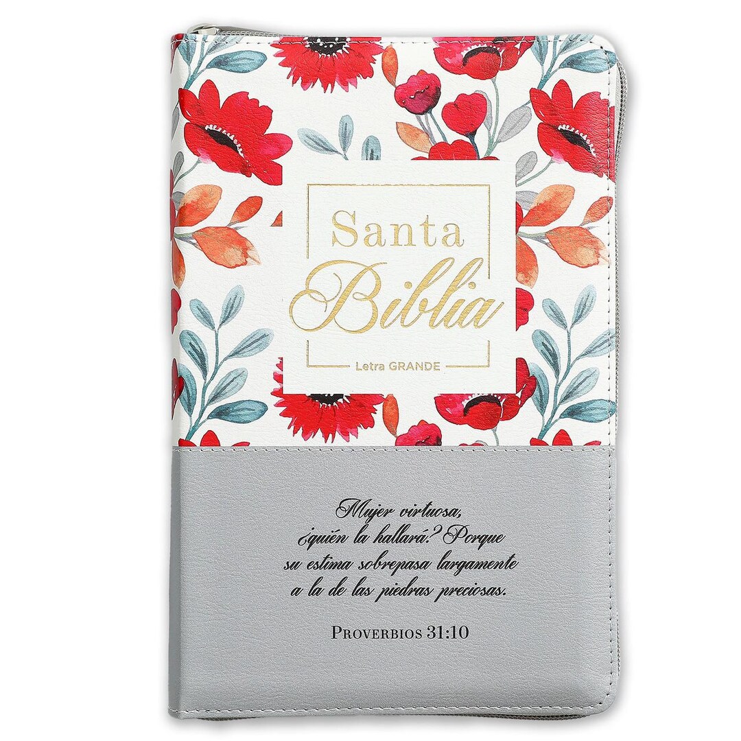 Biblia Para Mujer Con Cierre Letra Grande 12 Puntos RV1960 Imit. Piel Floral Con índice - Mujer ...