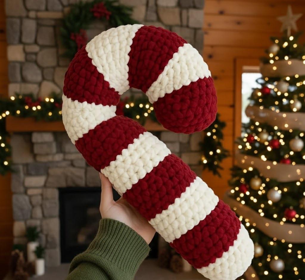 Candy Cane Crochet Pattern: Chunky Christmas Plushie (PDF Download) - Etsy