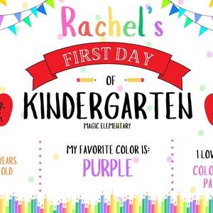 Editable Back to School Sign | First Day of School Template | Digital ...