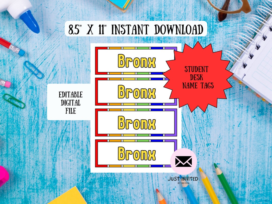 Classroom Name Tags | Desk Name Tag Template | Student Name Plate ...