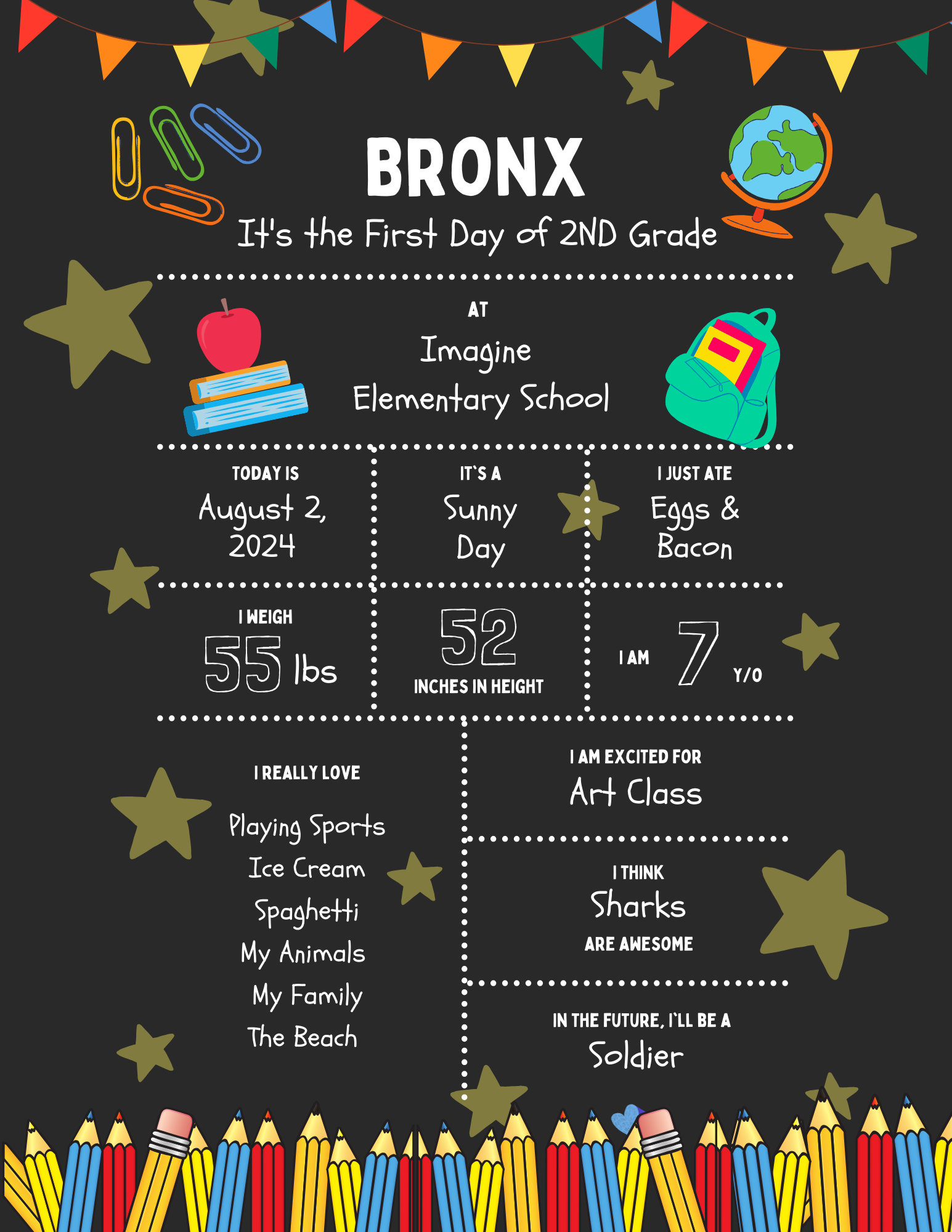 Back to School Editable Template | Instant Downland 2024 | Editable ...