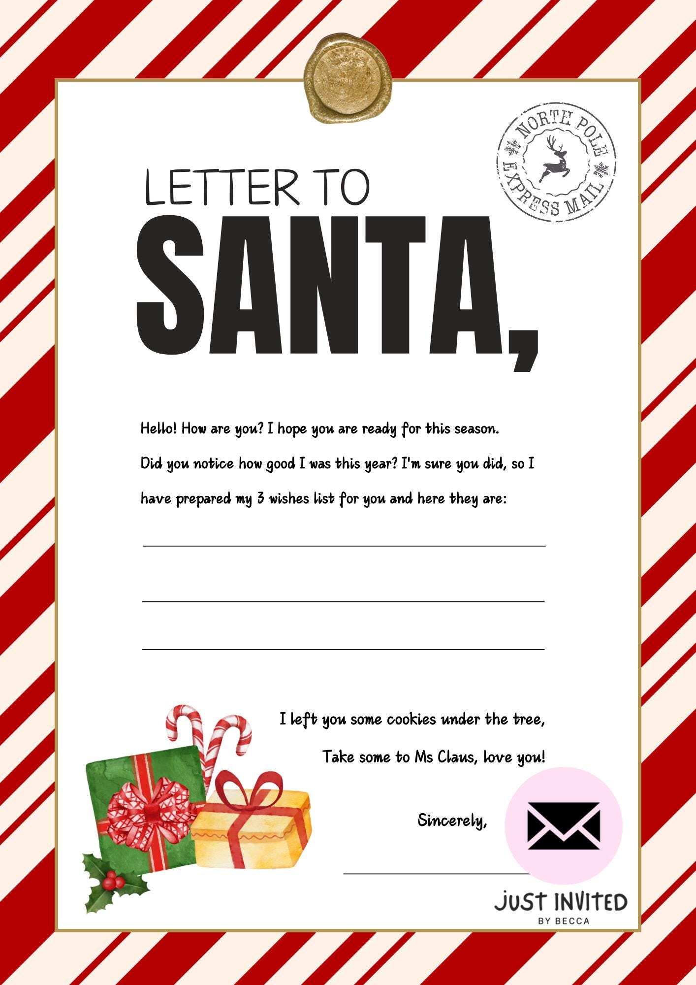 Letter to Santa | Letter From Santa | North Pole Delivery | Christmas ...
