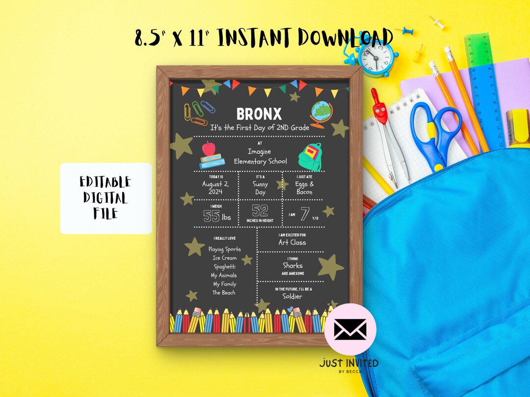 Back to School Editable Template | Instant Downland 2024 | Editable ...