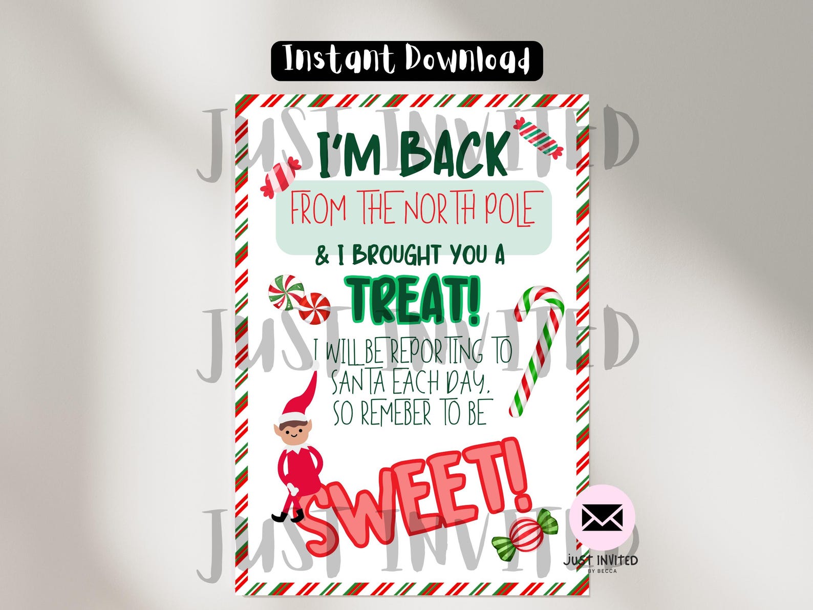Elf Welcome Back Elf on the Shelf Letter Elf Digital Download Elf Ideas ...