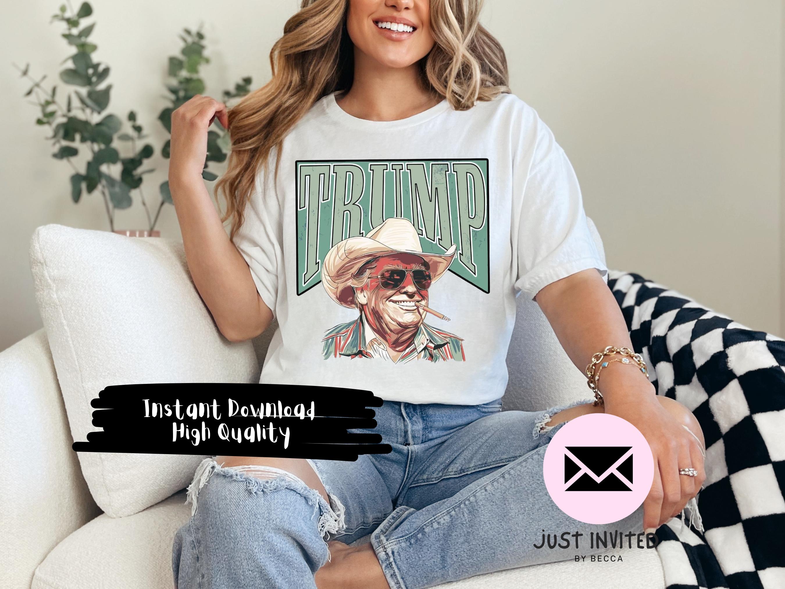 Trump Cowboy PNG | Western Trump PNG | Trump Design | Funny Trump ...