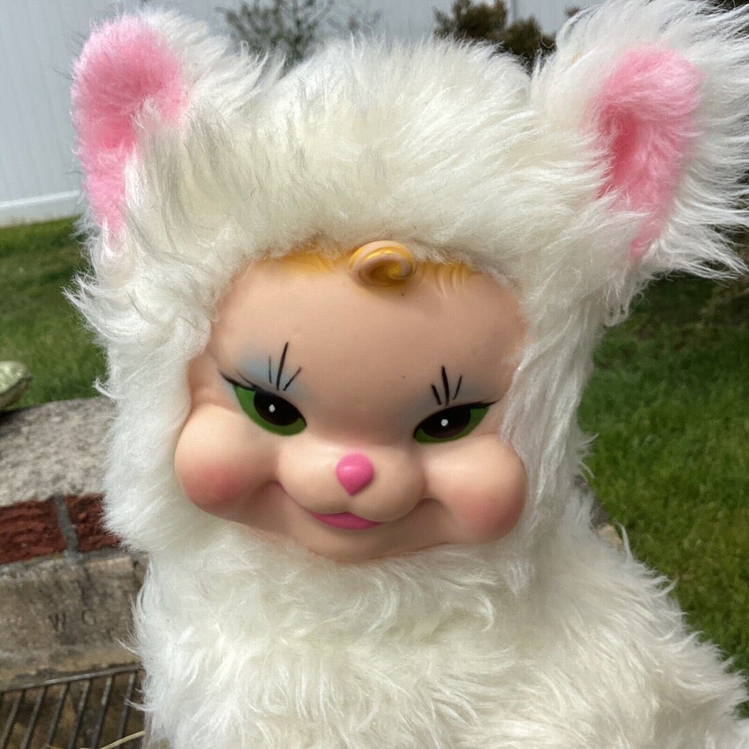 Vintage Rushton Rubber Face Plush Cat - Etsy