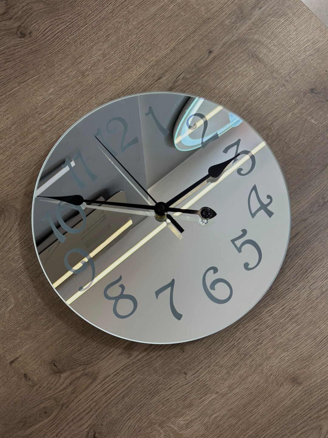 Wall Mirror Clock, Round Mirror Clock, Modern Wall Clock, Wall ...