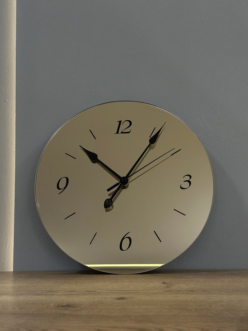 Wall Mirror Clock, Round Mirror Clock, Modern Wall Clock, Wall ...