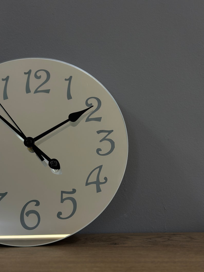 Wall Mirror Clock, Round Mirror Clock, Modern Wall Clock, Wall ...