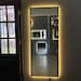 Full Length Backlit LED Mirror With Black Aluminum Frame, Rectangular ...