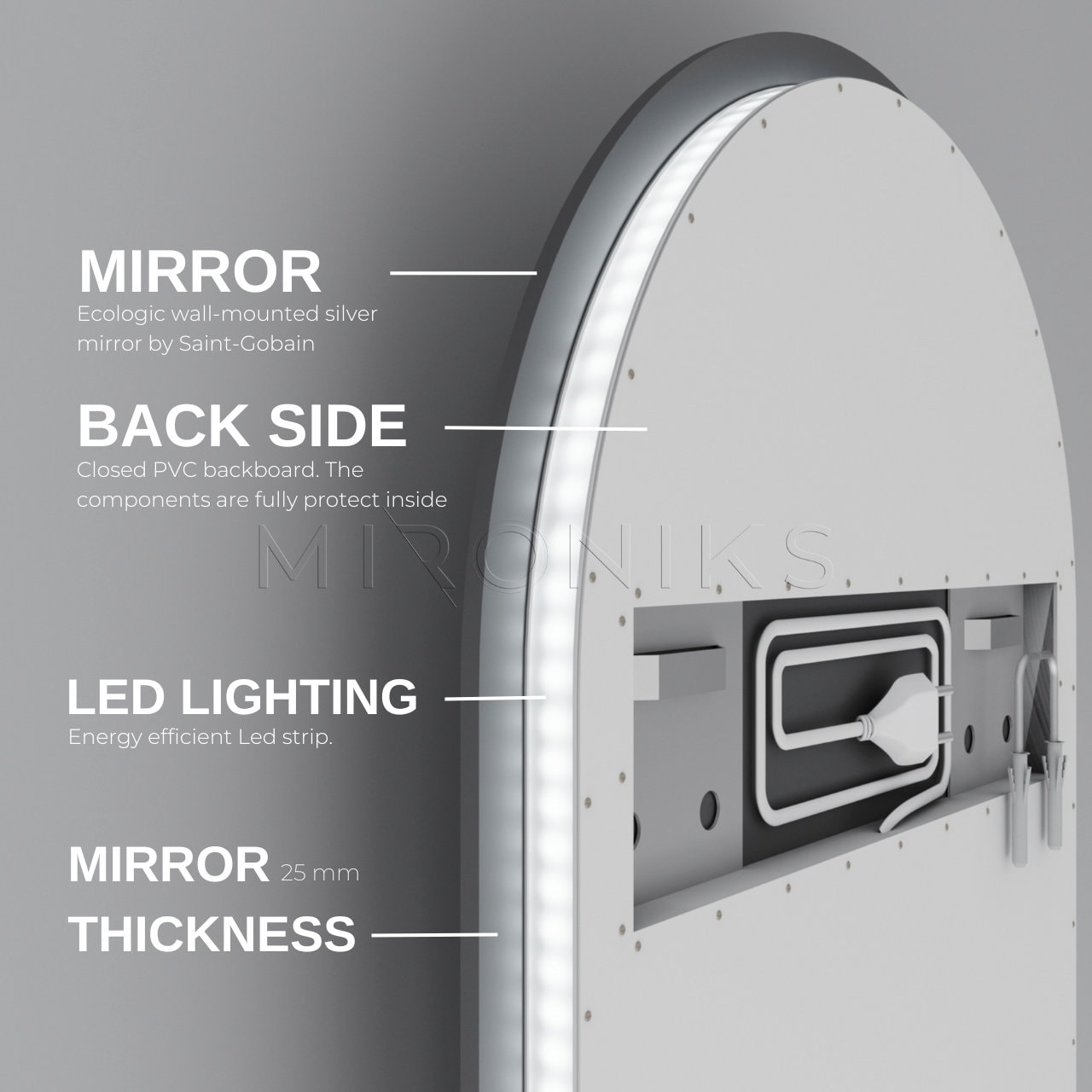 Round Aesthetic Mirror With Background Lighting, Modern Mirror, Circle ...