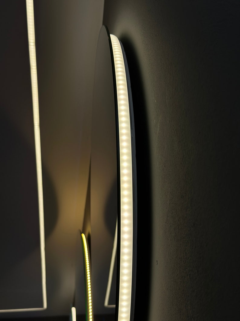 Handmade Round LED Mirror for Bathroom, Led Vanity Mirror, Modern ...