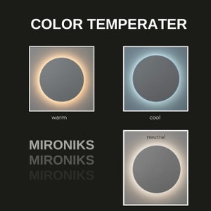 Round Aesthetic Mirror With Background Lighting, Modern Mirror, Circle ...