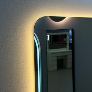 LED Rectangle Mirror, Wall Mirror With Rounded Corners, Touch Switch ...