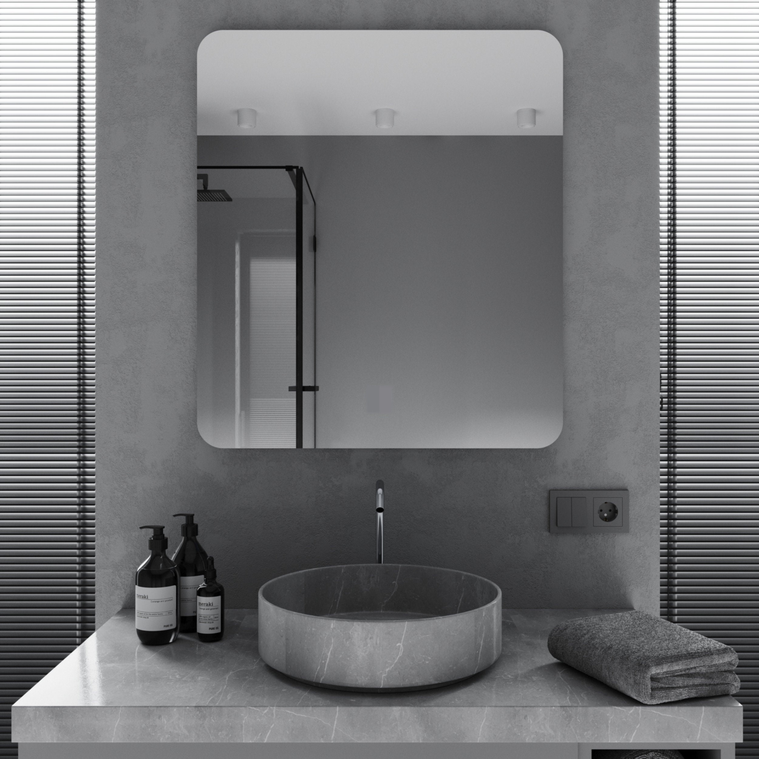 Rectangular Wall Mirror With Rounded Corners, Modern Mirror With ...