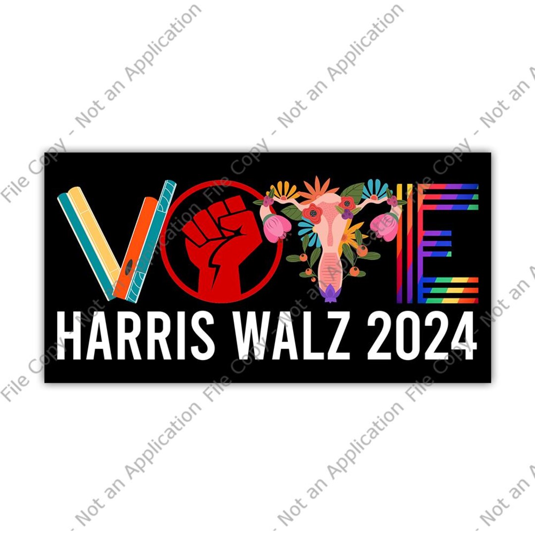 Vote Vehicle Kamala Harris Tim Walz 2024 Bumper Sticker/kamala Harris ...