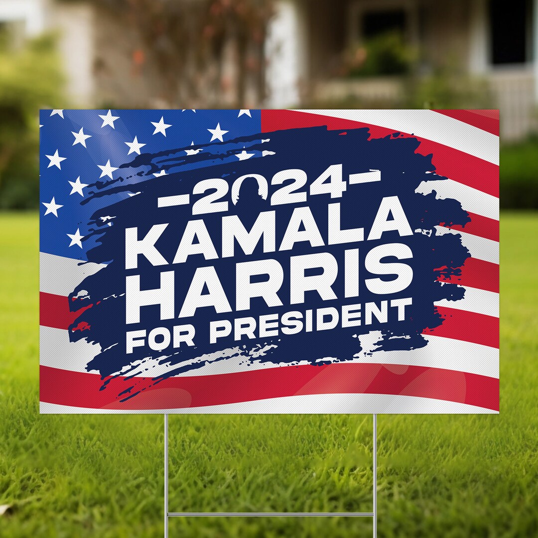 Kamala Harris for President Yard Sign, President Kamala Harris 2024 ...