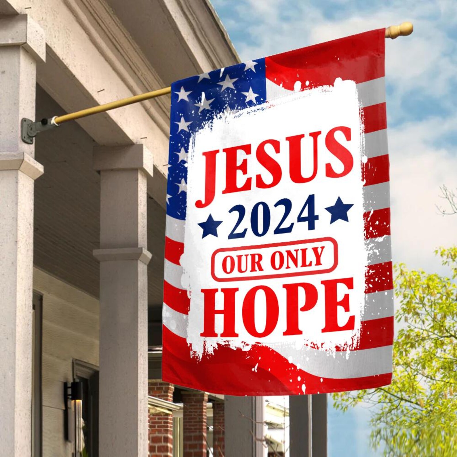 Jesus Our Only Hope Flag, American Jesus Save Flag, Faith Jesus Flag ...