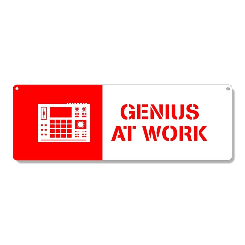 Genius at Work Plexiglass Sign, Various Colours - Etsy