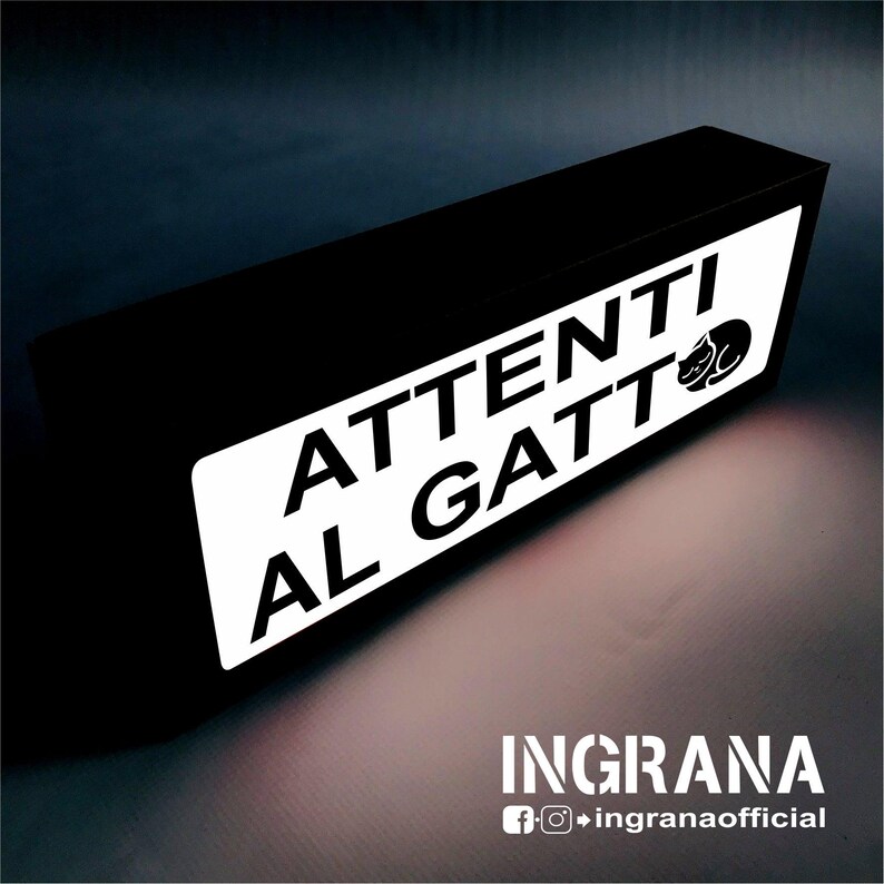 Illuminated Sign "beware of the Cat" - Etsy