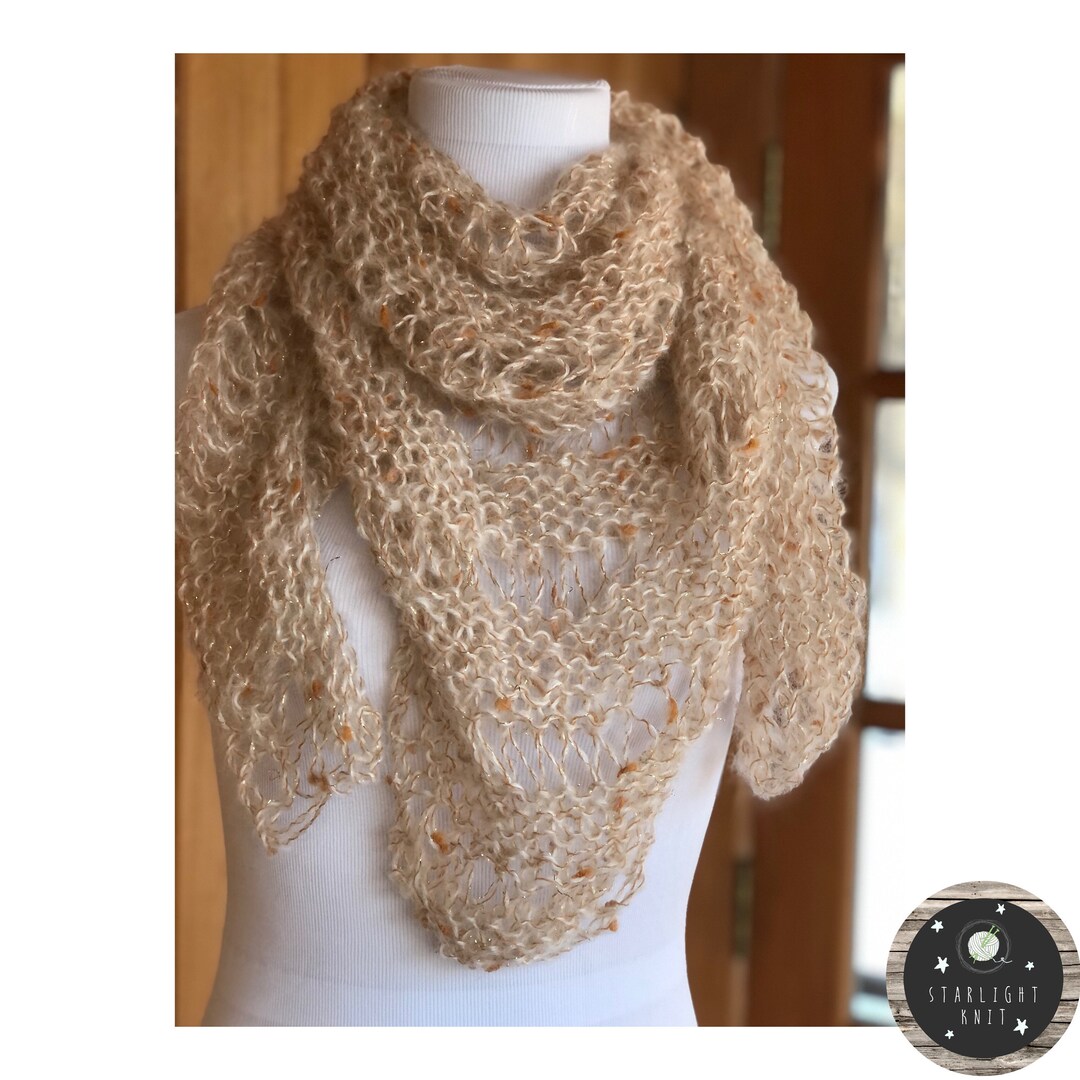 DIY Hand Knit Easy Elegant Lace Shawl Digital Pattern - Etsy