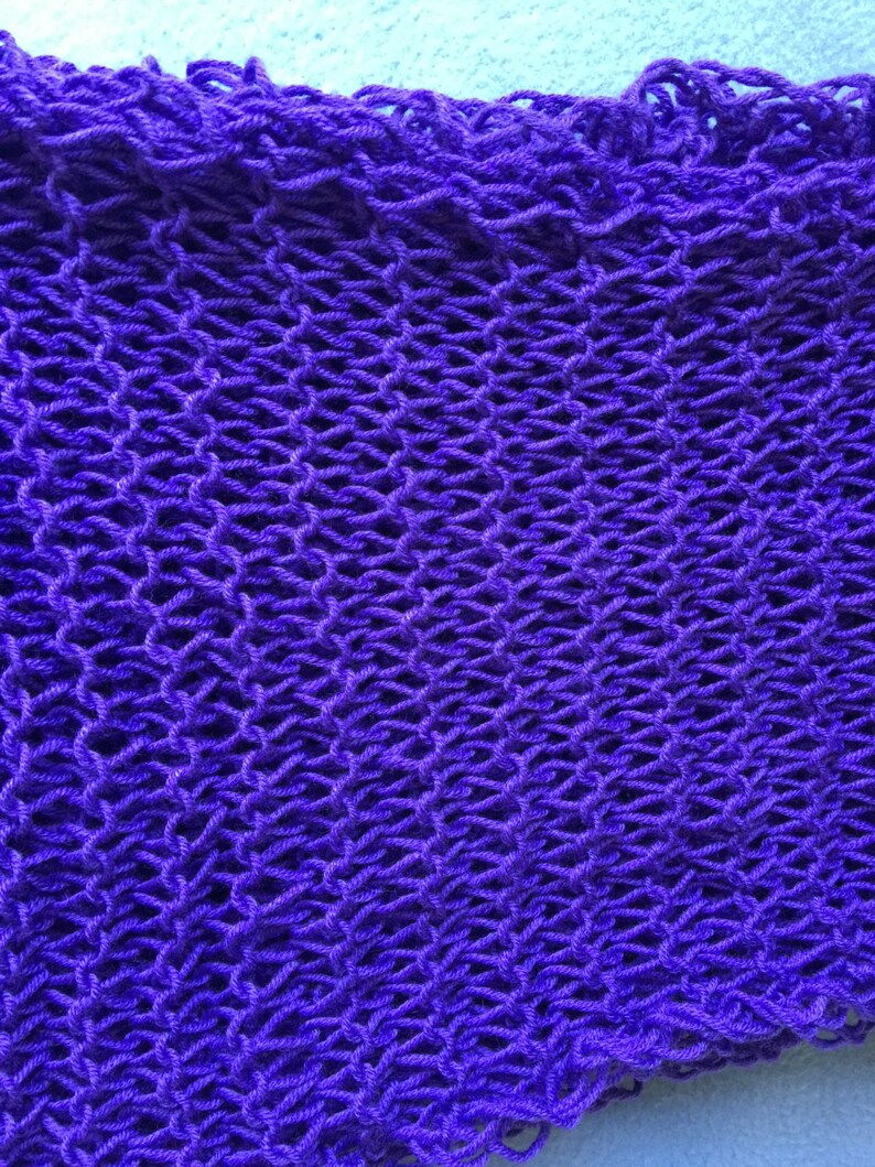 Hand Knit Infinity Scarf Merino Wool Blend Light and Lacy Summer Scarf ...