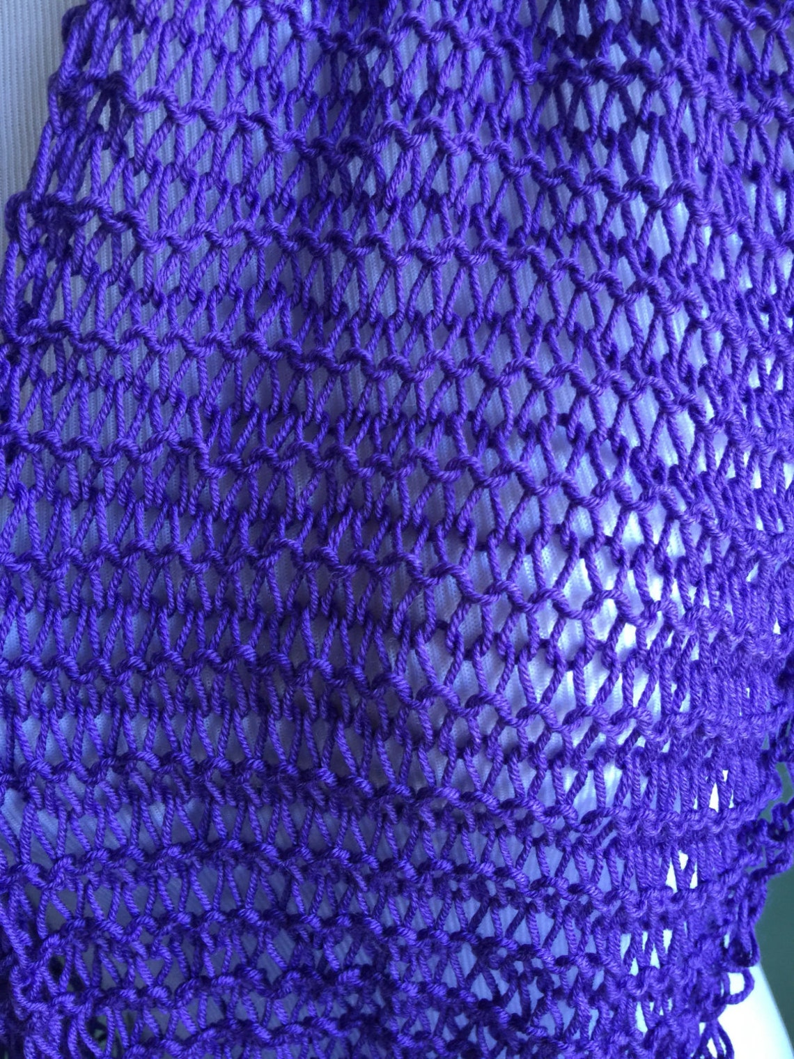 Hand Knit Infinity Scarf Merino Wool Blend Light and Lacy Summer Scarf ...