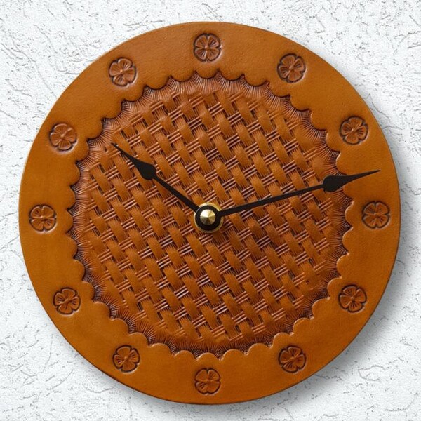 Leather Wall Clock - Etsy