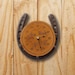 Leather Horseshoe Clock With a Ranch Scene of Cowboy or Cowgirl on a ...
