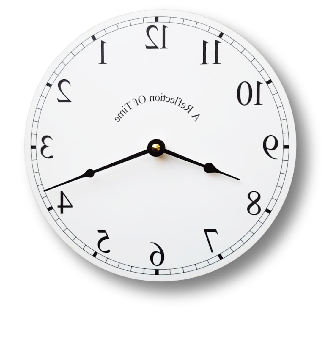 Reflection of Time Mirror Clock, Backwards Clock. When Looking at This ...