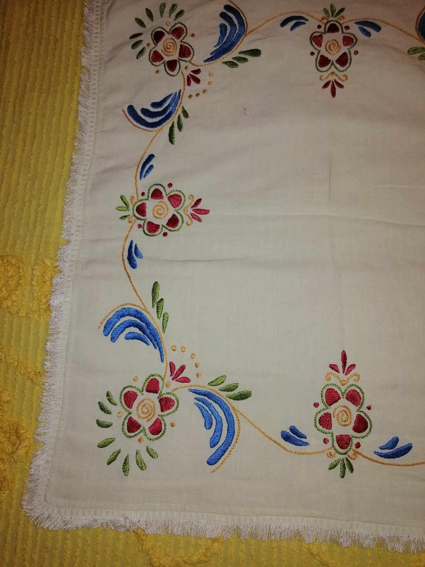 Vintage Scandinavian Folkmotives Tablecloth Handmade Traditional Floral ...