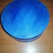 Vintage Blue Wooden Cheese Box Hand Painted Bird on the Branch Round ...