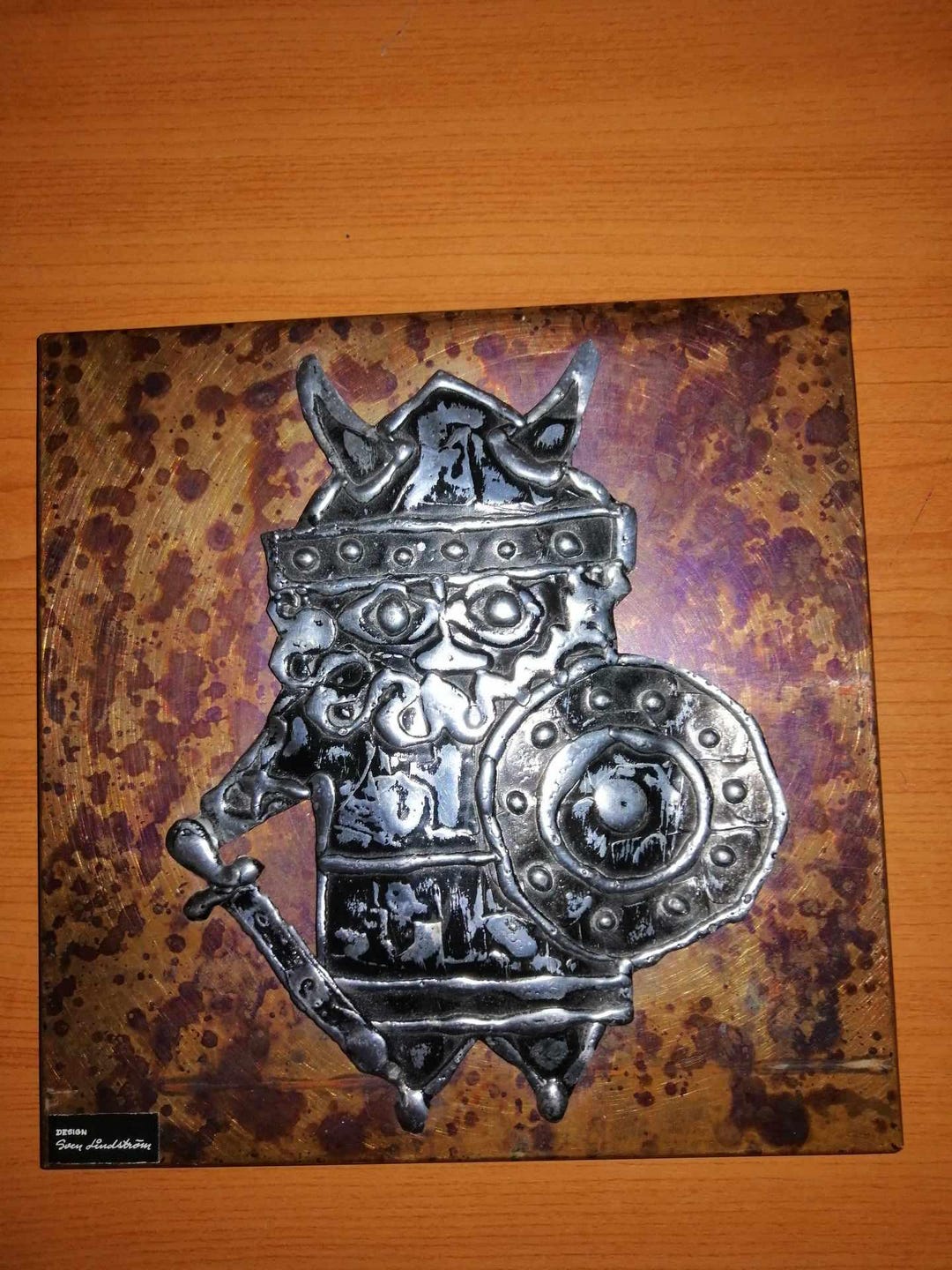 Vintage Sven Lindström Sven Lindstrom Tin on Copper Wall Hanging Plaque ...