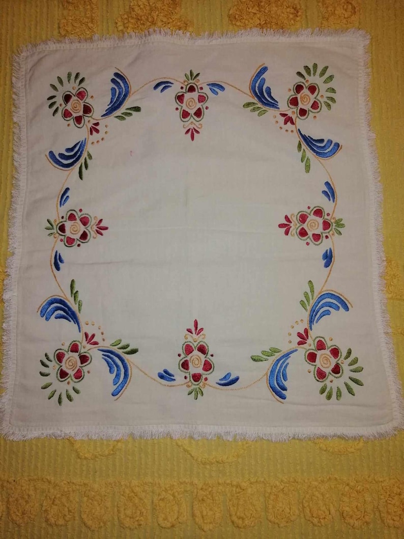 Vintage Scandinavian Folkmotives Tablecloth Handmade Traditional Floral ...